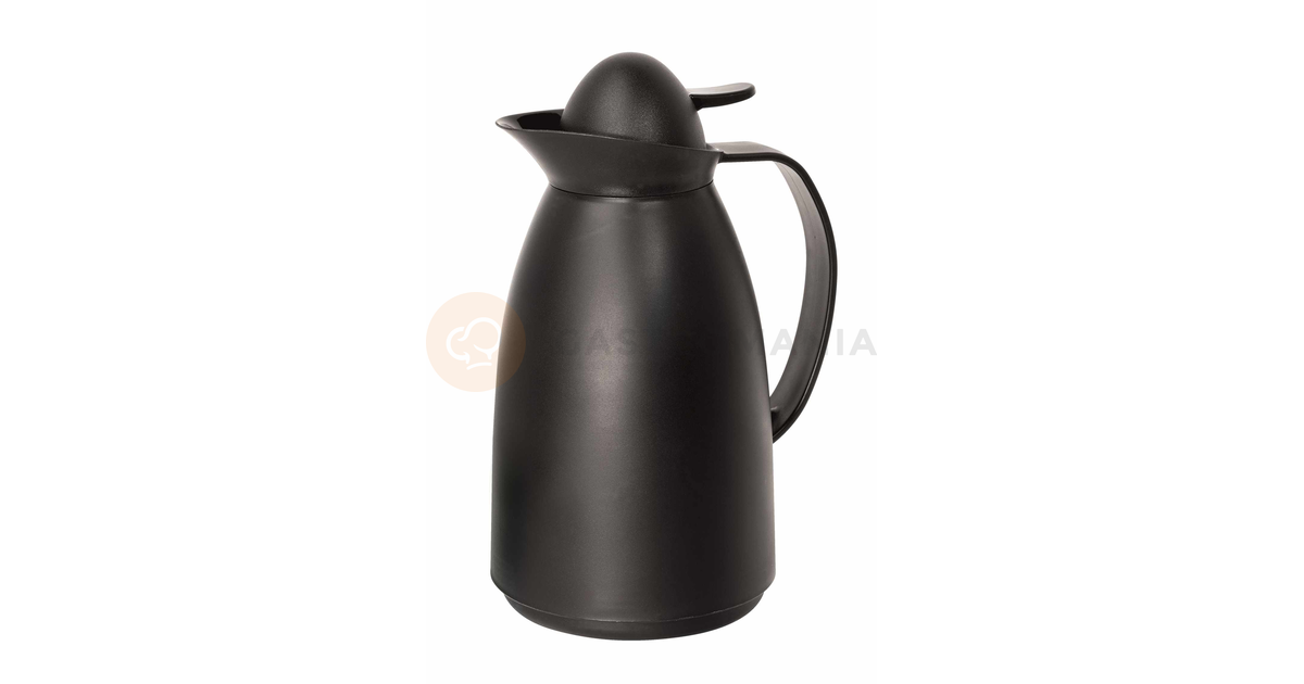 Termoska se skleněným dnem černá 1 l | HENDI, 449608