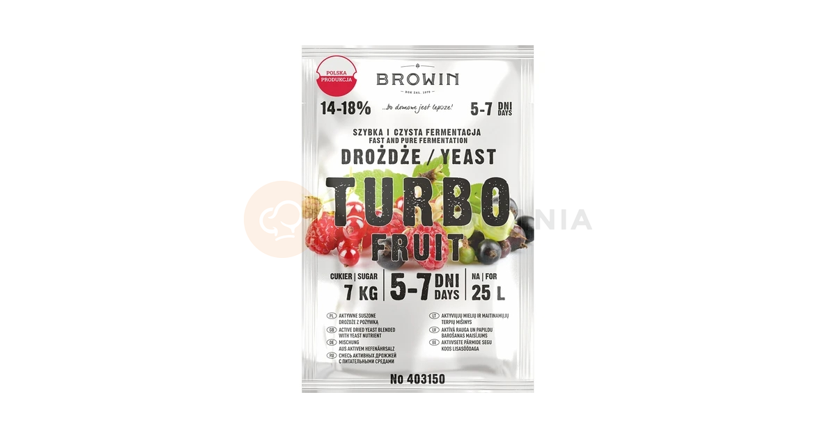 Vinné kvasnice Turbo Fruit 5-7 dní, 40 g | BROWIN, 403150