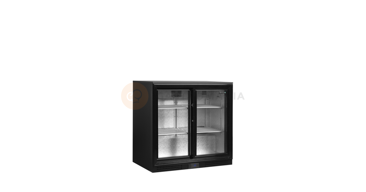 Minibar prosklené posuvné dveře, černá | TEFCOLD, DB201S