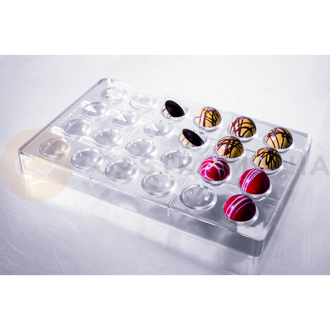 Polykarbonátová forma na pralinky ve tvaru polokoule - 8 polokoulí x 15g, 50mm - MA5001 ...