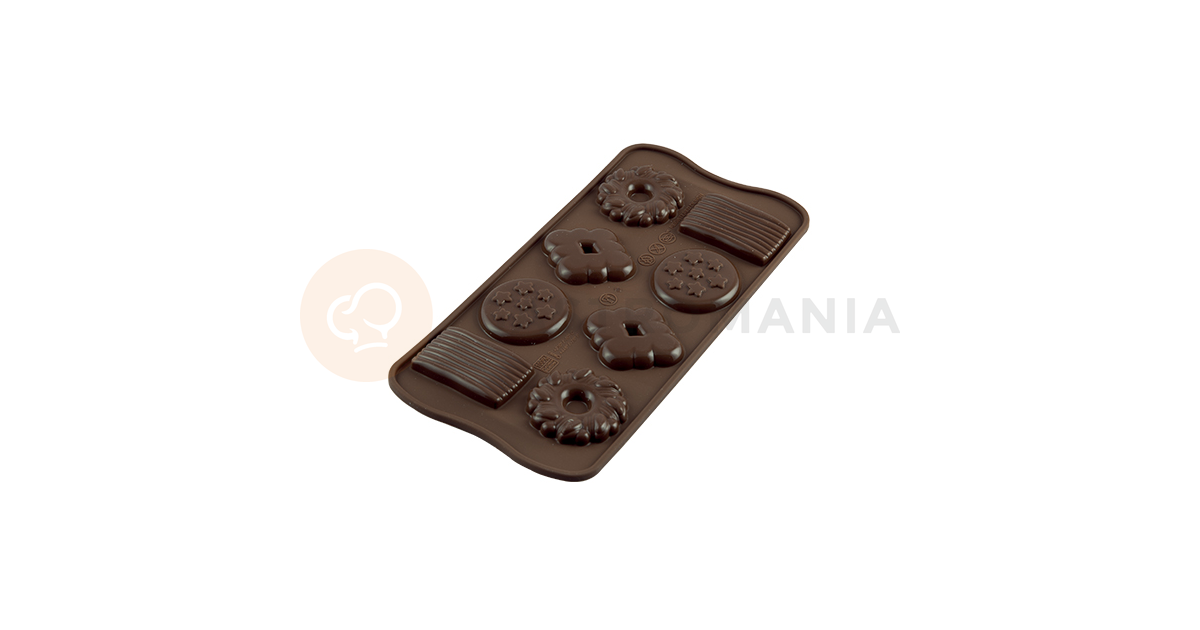 Forma na čokoládu a pralinky - sušenky, 49x29x6,8 mm, 129 ml - SCG25 Choco Biscuit | SILIKOMART ...