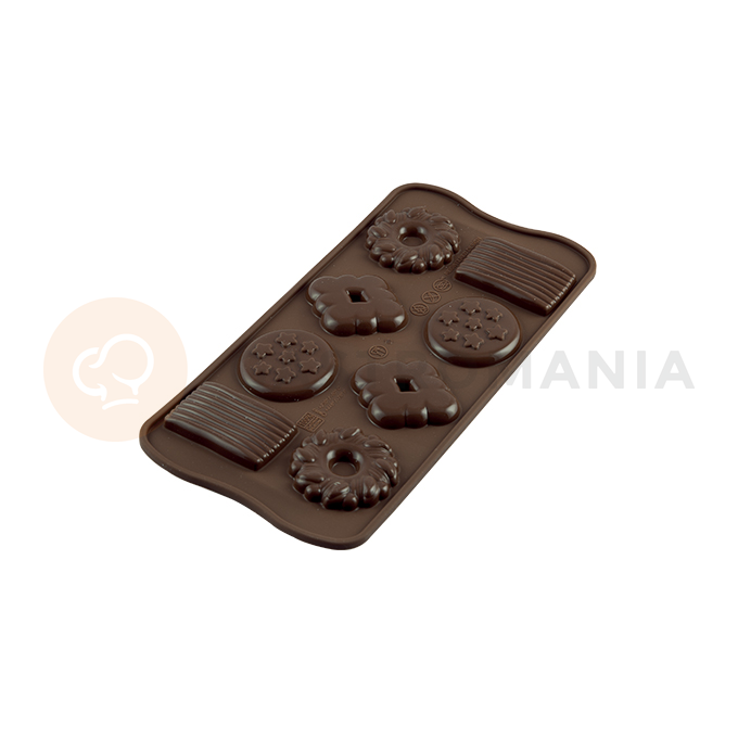 Forma na čokoládu a pralinky - sušenky, 49x29x6,8 mm, 129 ml - SCG25 Choco Biscuit | SILIKOMART ...