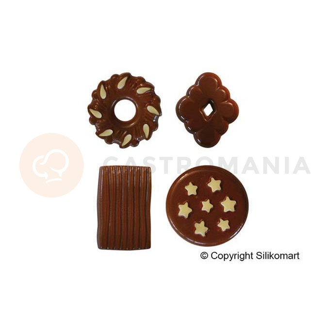 Forma na čokoládu a pralinky - sušenky, 49x29x6,8 mm, 129 ml - SCG25 Choco Biscuit | SILIKOMART ...