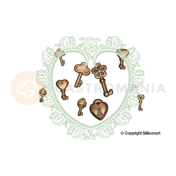 Formy na čokoládu - 8 ks, klíč, 34x84x14 mm, 8 ml - SCG33 Choco keys ...