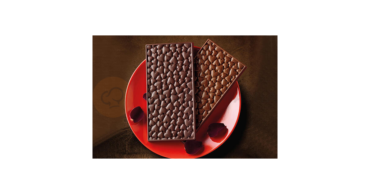 Forma na čokoládu a pralinky - tabulka se srdíčky, 155x77x9 mm, 85 ml - SCG38 Love Choco Bar ...