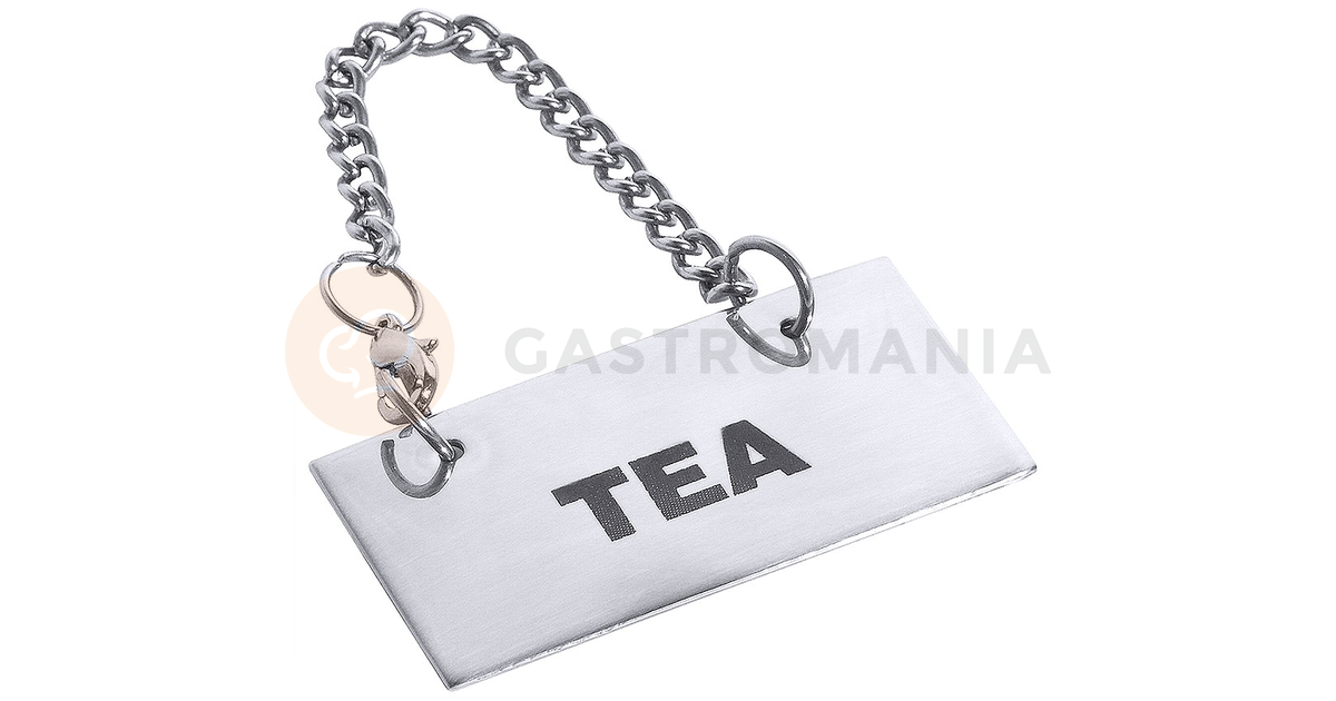 Nápis TEA na nerezové tabulce s řetízkem | CONTACTO, 7229/102