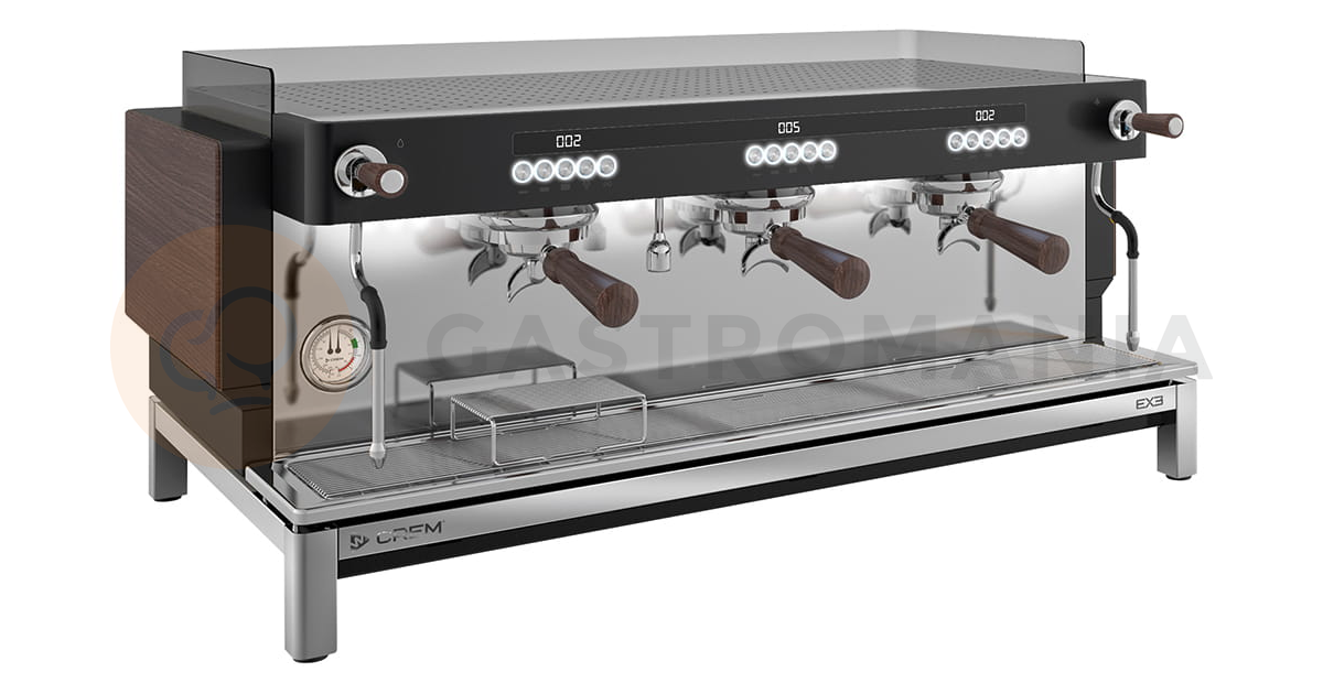 Kávovar 3-pákový, černý, 17,5 l, 4,35 kW, 990x575x465 mm | CREM ...