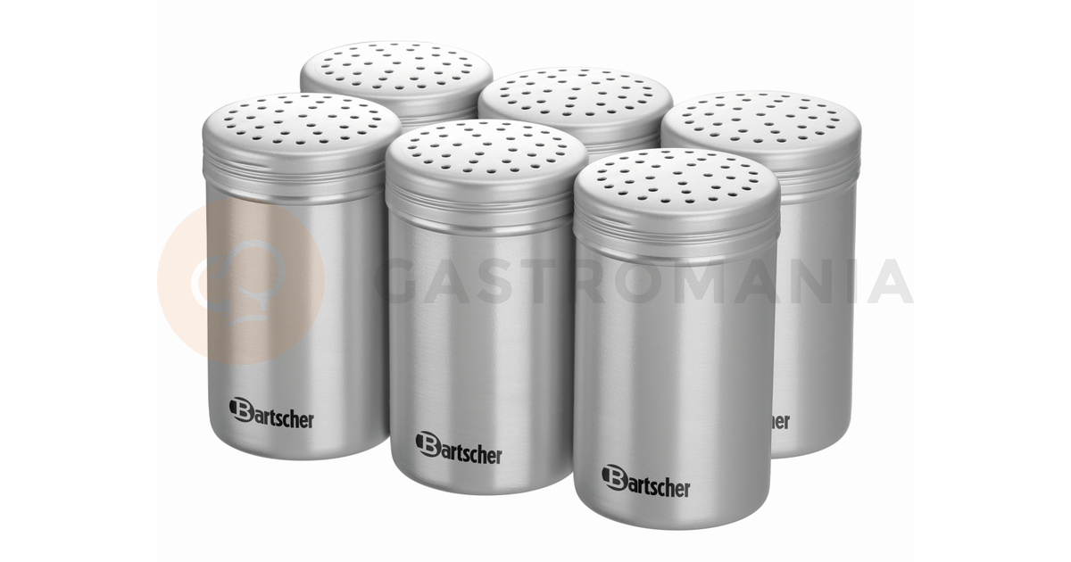 Hliníková solnička 300 ml, 70x70x115 mm, komplet 6 ks | BARTSCHER, 300