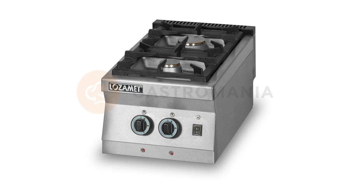 Plynový sporák 2 hořáky, 12 kW, 400x700x280 mm | LOZAMET, L700.KG2